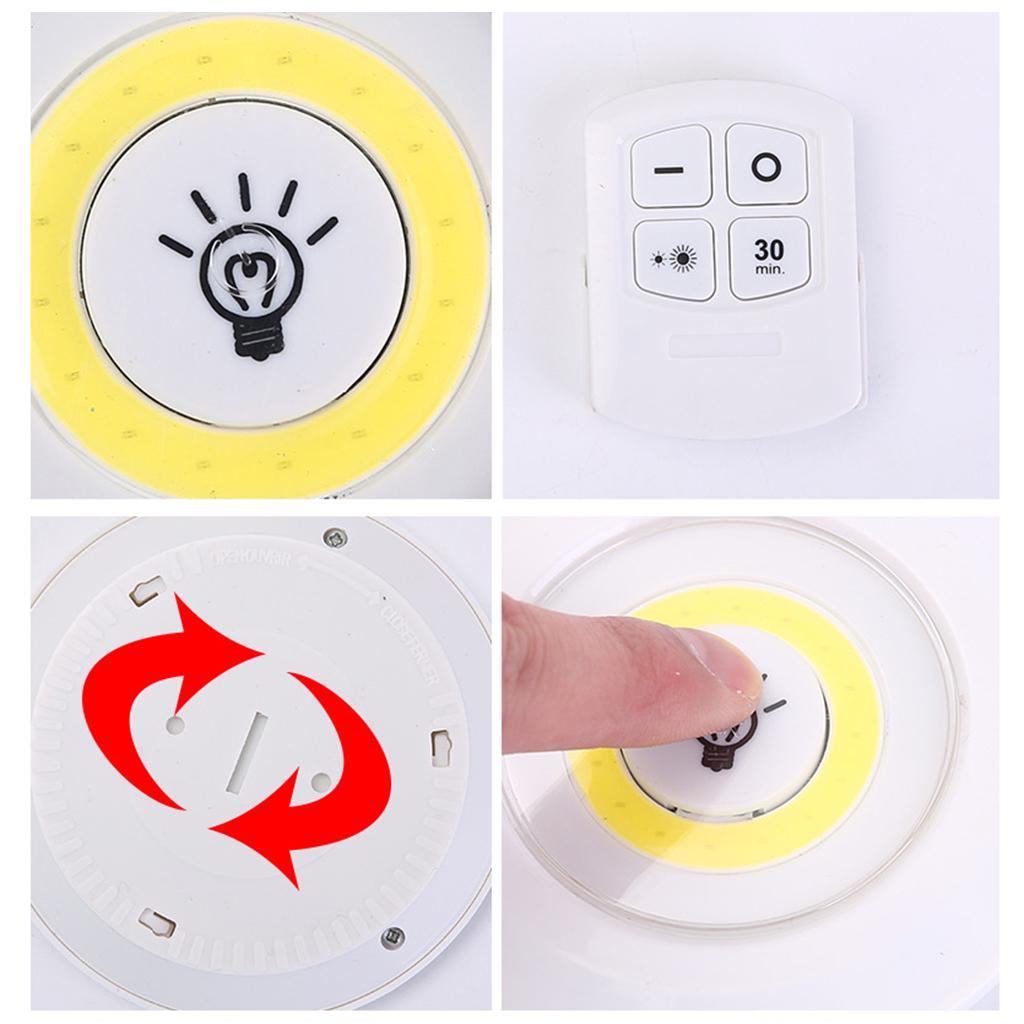 Remote Control Light For Bedroom Wardrobe White COB 3 Light+1 ...