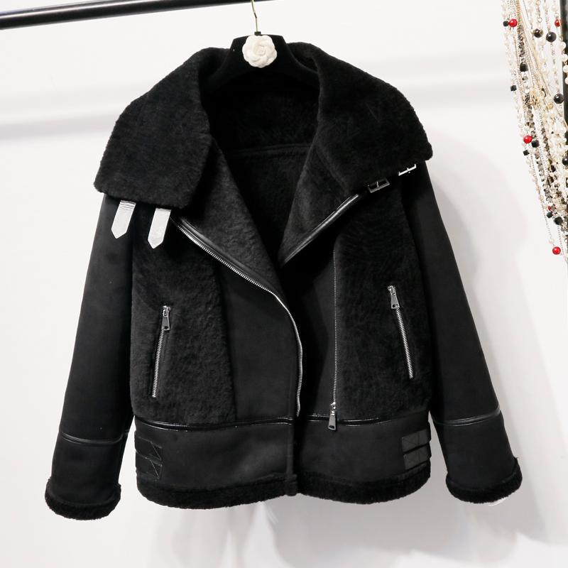 Buy Winter Women Thick Warm Vintage Suede Lambswool Jackets Coat Chic Sashes Casual Loose Faux