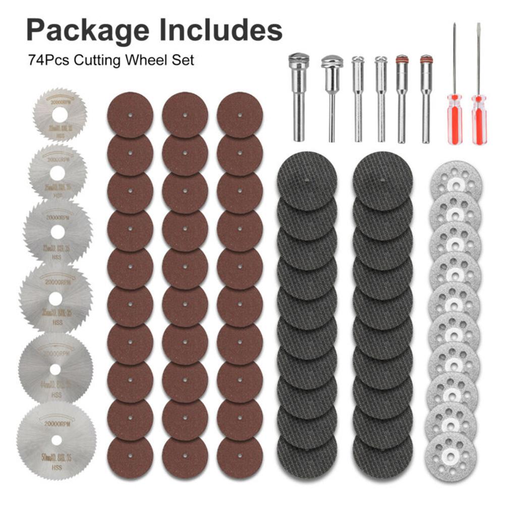 Buy 74Pcs Rotary Tool Mini Cutting Discs Sets Wheel Blades Metal Cut ...