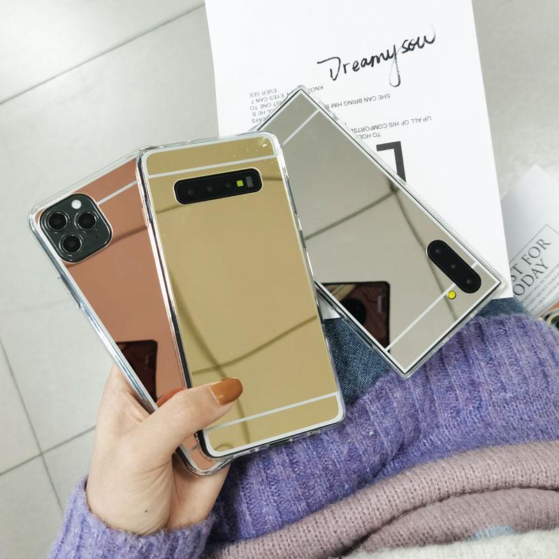 Satın alın Fashion Luxury Mirror Soft TPU Plating Shock-proof Phone ...