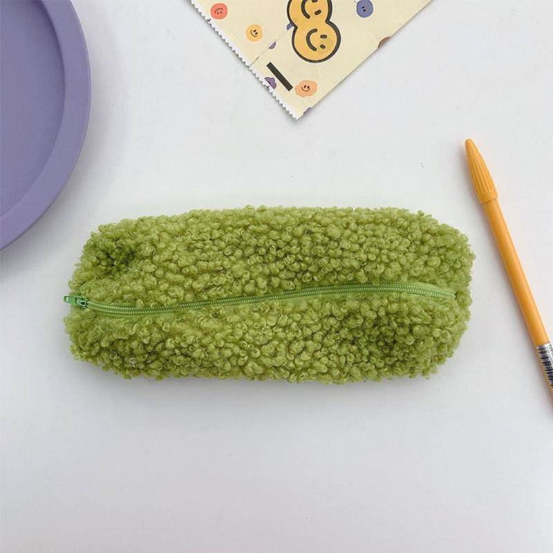 Buy 6 Colors 1pc Lambswool For Girls For Students Zipper Kawaii Furry ...