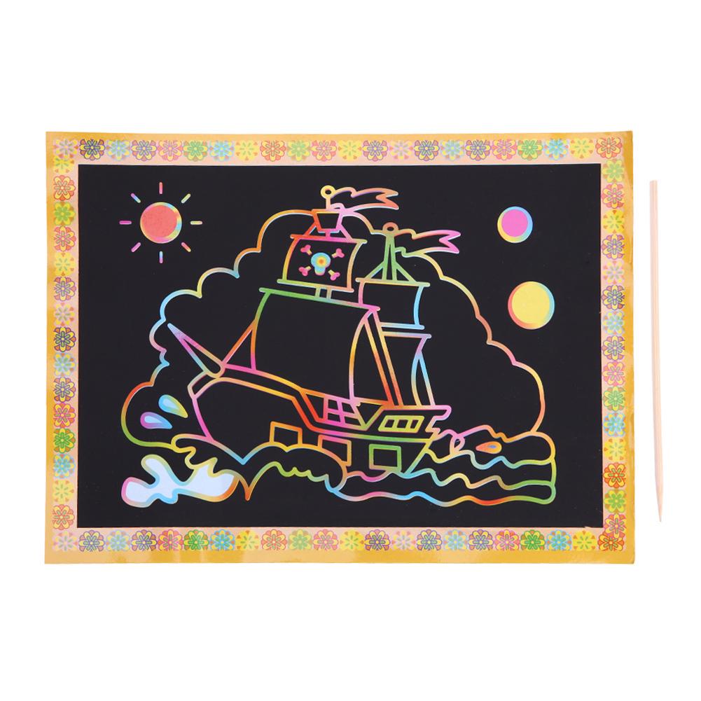 Buy A4 DIY Scraping Drawing Card Single Side Children Painting Card ...