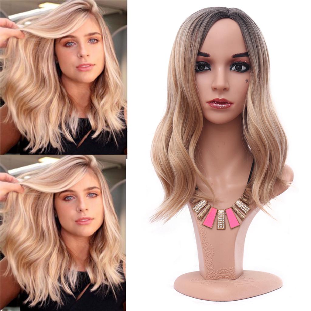 Buy Women's Fashion Wig Gold Synthetic Hair Long Wigs Straight Wig at ...