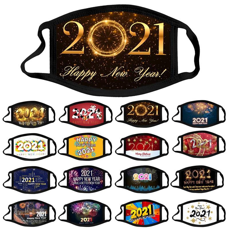 Cumpără 2021 Happy New Year Christmas Unisex Face Masks Reuasble Cotton ...