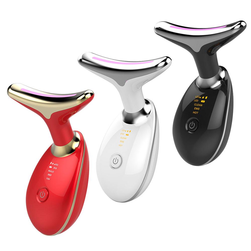 Buy LED Photon Therapy Neck Facial Lifting Massager EMS Skin Tighten ...
