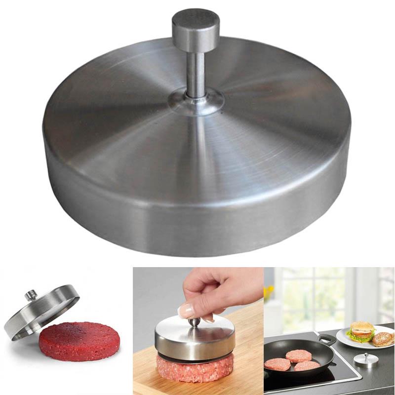 Stainless Steel Hamburger Patties Mold Maker Hand Operated Burger Press ...