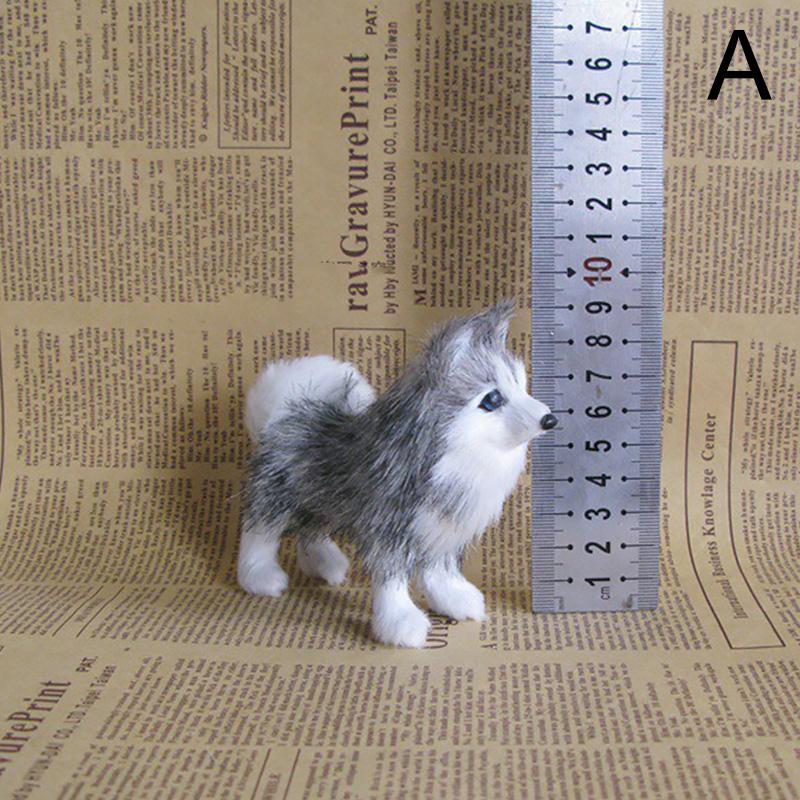 Buy Mini Cute Animals Model Faux Plush Simulation Husky Dog Doll ...