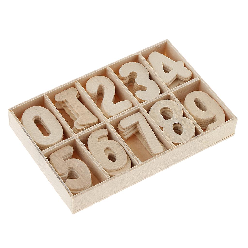 Buy 120Pieces Wooden Numbers Craft with Storage Tray Kids Learning Toy ...