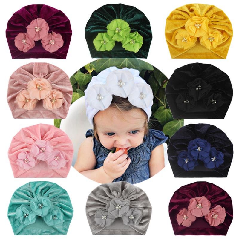 Buy New Autumn Soft Cute Newborn Baby Pearl Design Girls Caps Infant ...