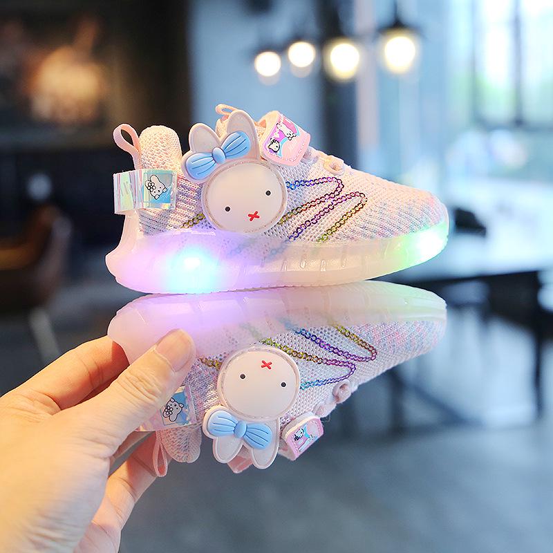 Buy Fashion Kids Baby LED Light Sneakers Breathable Soft Bottom ...