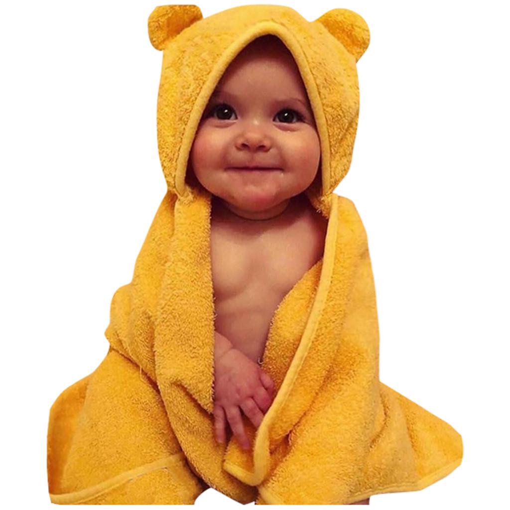 Buy Newborn Infant Baby Boys&Girls Hooded Solid Flannel Bathrobes Towel ...