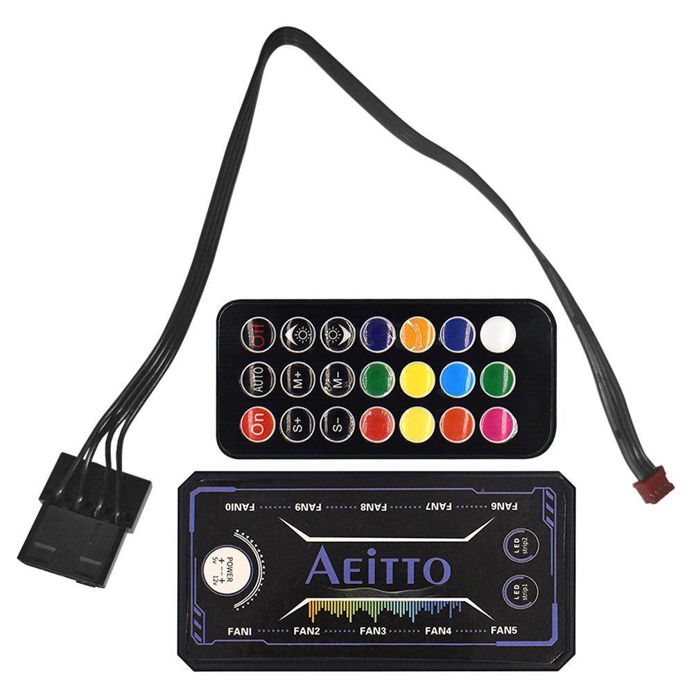 Buy RGB Controller 6Pin Cooling Fan 4Pin Light Bar Smart Remote Control ...