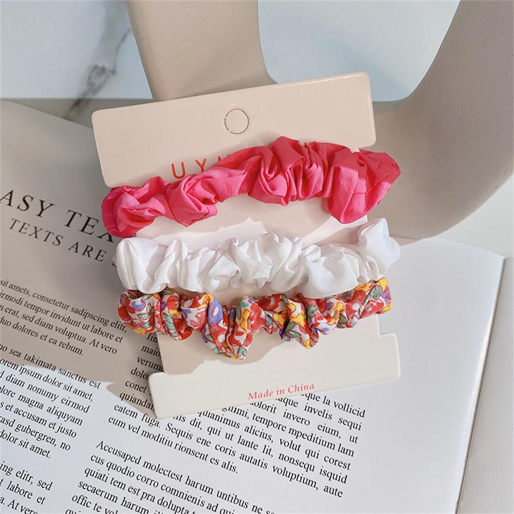 Buy 3Pcs Fashion Hair Scrunchies Print Rubber Band Hairband For Women ...