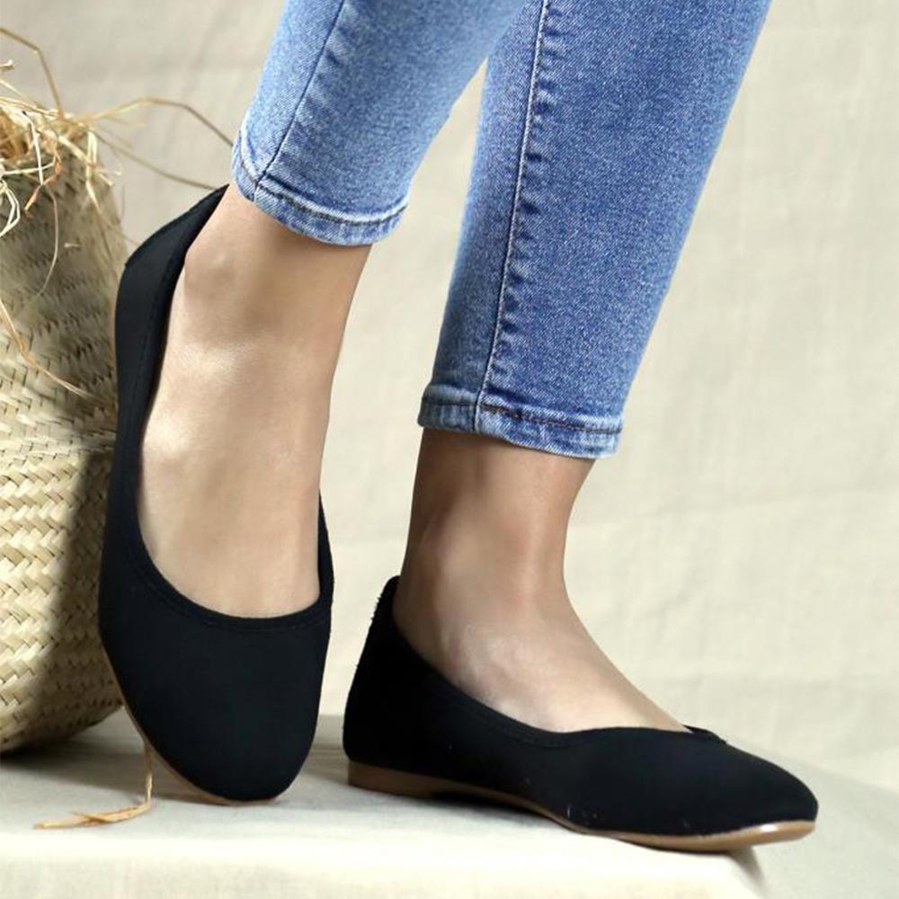 Buy Comfortable Sole Classic Casual Women's Suede Flat Shoes 020-810-21 ...