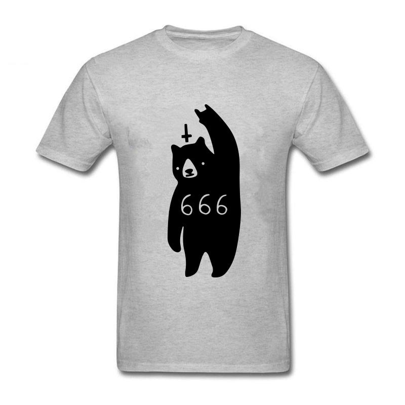 Buy XIECONG Fashion 666 Bear Satan Short Sleeve O Neck Men Tops T Shirt ...