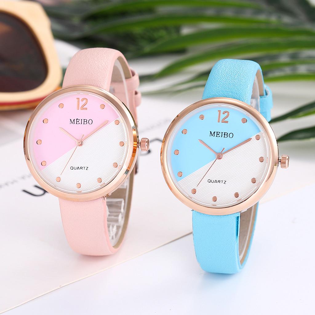 Buy MEIBO Women's Casual Quartz Leather Band Strap Watch Analog Wrist ...