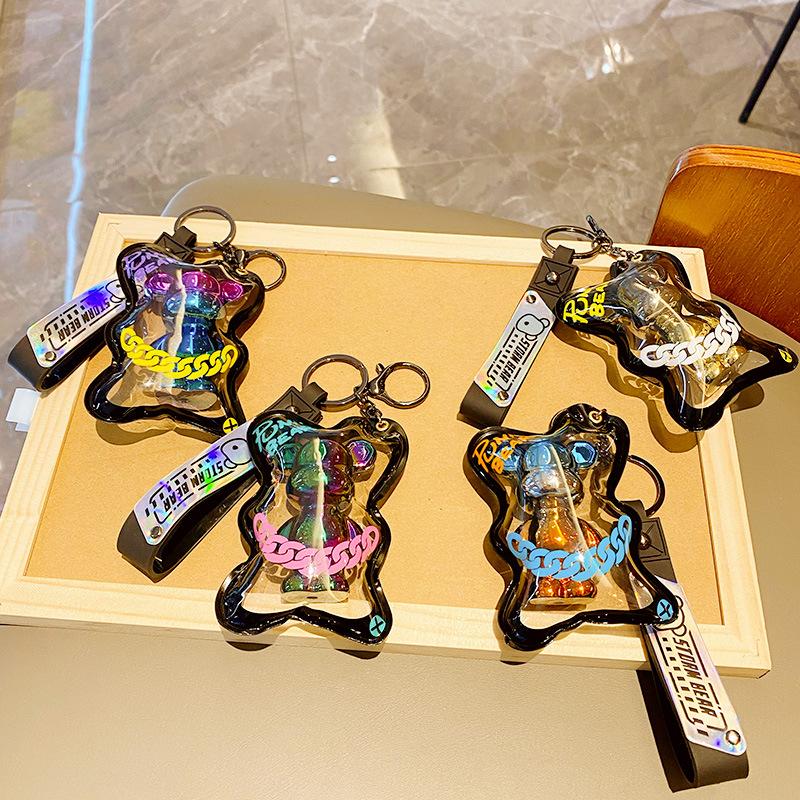 Buy Creative Bear Acrylic Keychain Trend Exquisite Car Key Pendant Cute ...