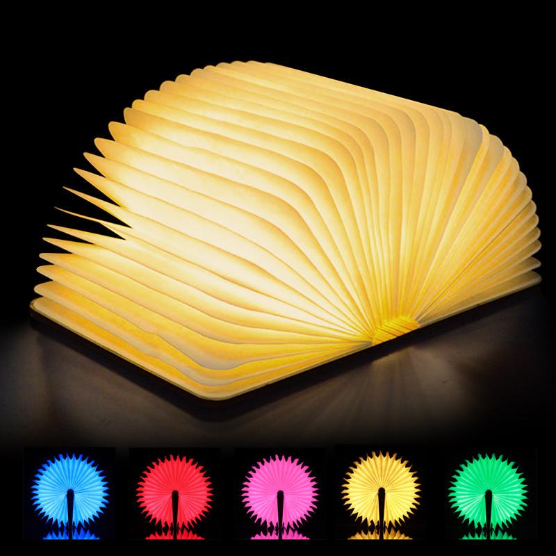 Colorful USB Rechargeable LED Folding Book Light Nightlight Desk Night ...