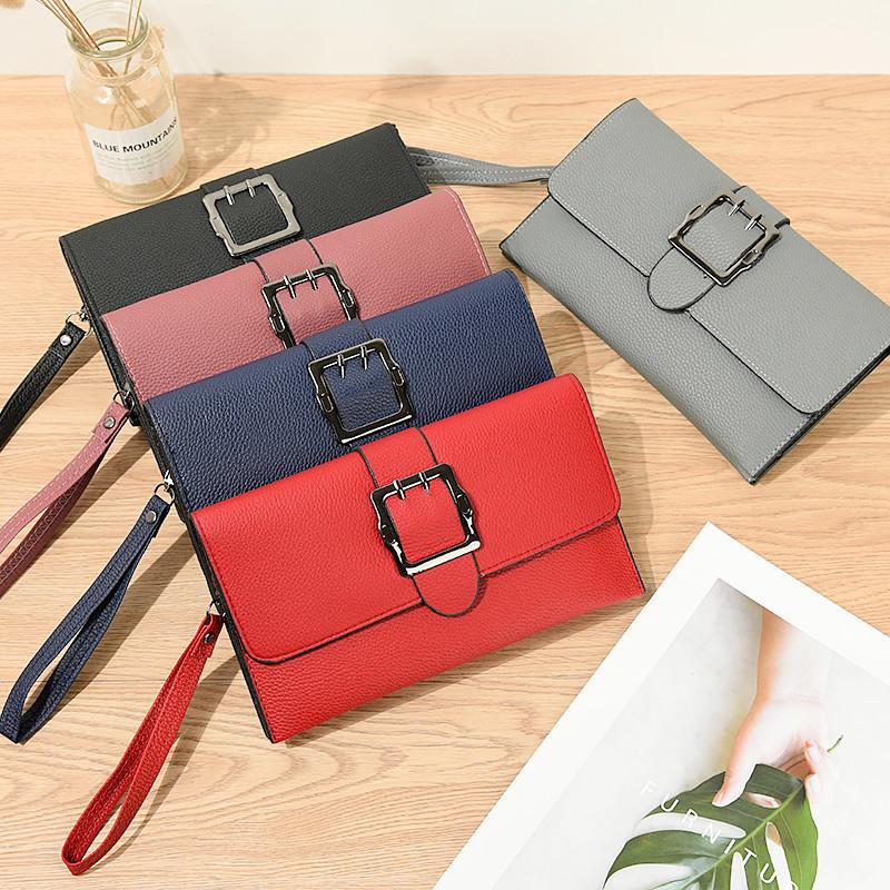 Buy Women's Fashion Buckle Long Purse Large Capacity Cell Phone Bag ...