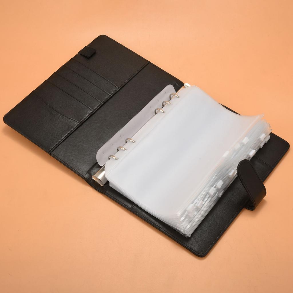 Buy A5 Leather Notebook Binder With 16Pcs A5 Plastic Binder Pockets ...