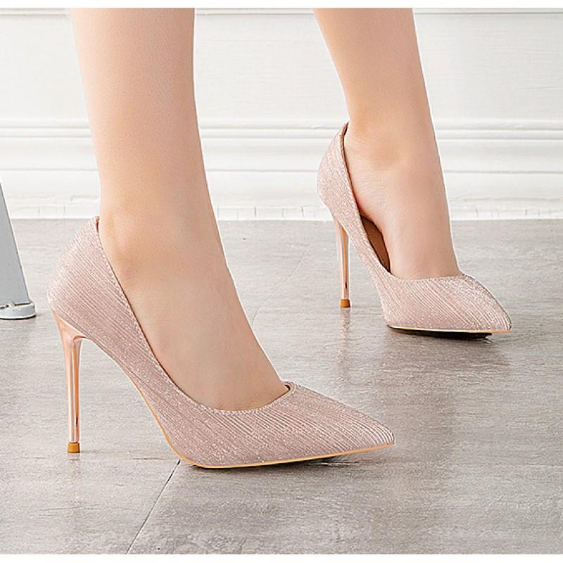 Buy High Heel Korean Style Shiny Wedding Shoes Stiletto Shallow Mouth ...