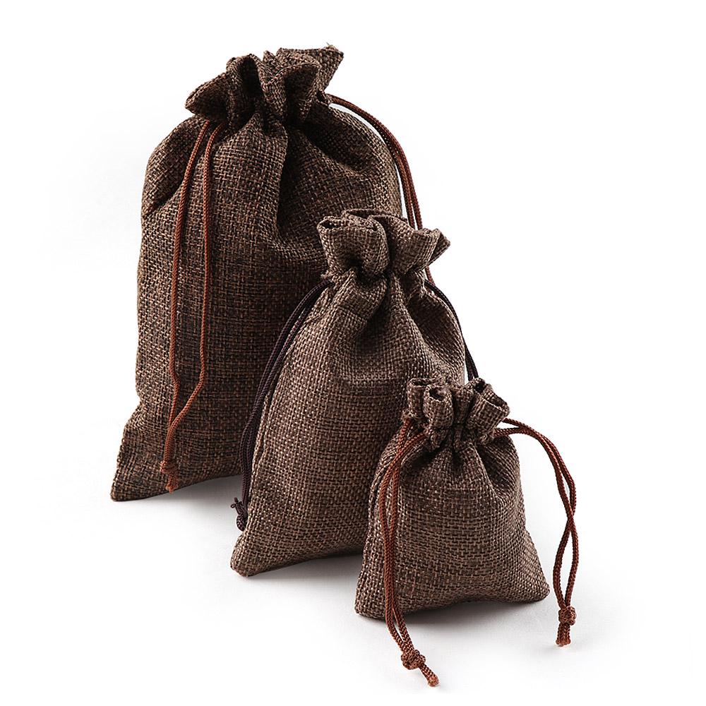 Buy 1PCS Christmas Linen Jute Drawstring Gift Bags Sacks Party Favors ...