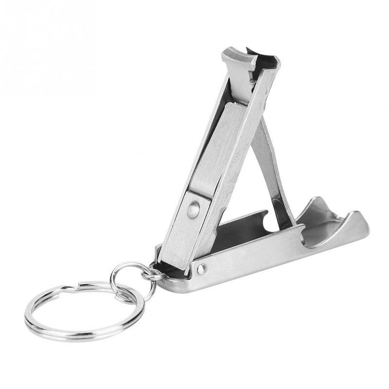 Buy 2 In 1 Stainless Steel Key Chain Ring Nail Cutter Clippers Bottle ...