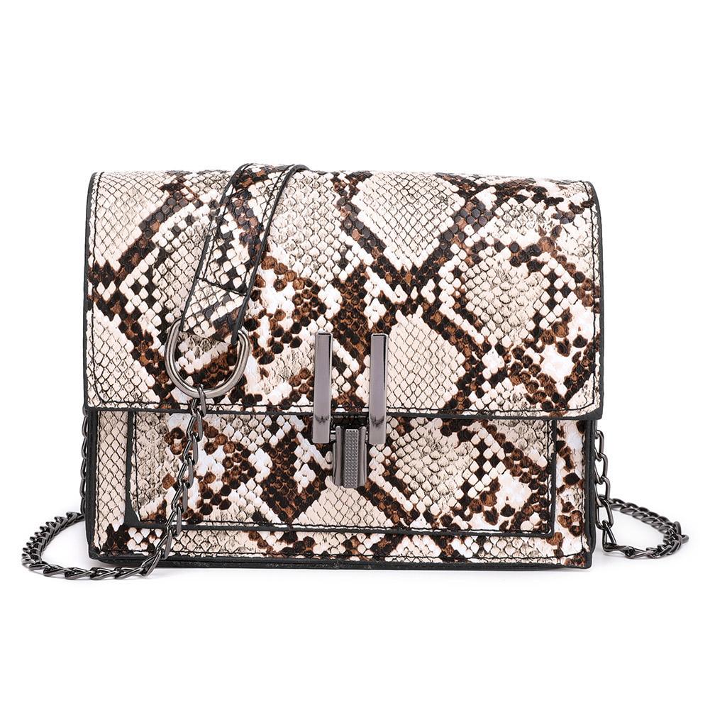 Small Snake Print Shoulder Flap Handbags Women Leather Chain Crossbody ...
