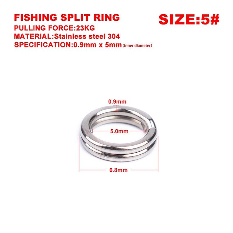 Buy 100pcs Fishing Split Rings For Crank Hard Bait Silver Stainless Steel 3#-8# Double Loop ...