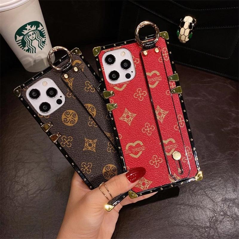 Buy Luxury Square Wrist Strap Holder phone Case For iPhone 12 mini 11 ...