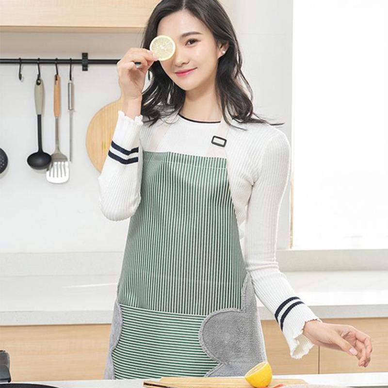 Buy Kitchen Apron Waterproof Oilproof with Absorbent Towel Cooking Gown ...