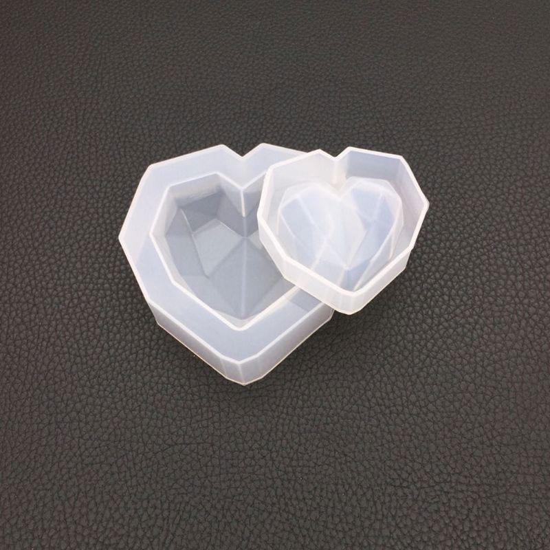 Silicone 3D Diamond Geometry Heart Mold for Cakes Mousse Pastry ...