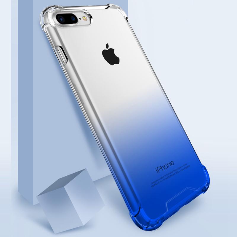 Buy Shockproof Gradient Color Clear Silicone TPU Bumper Case Cover For ...