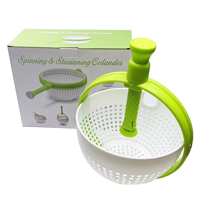 Collapsible Salad Spinner Vegetable Fruit Drainer Non-Scratch Spinning ...