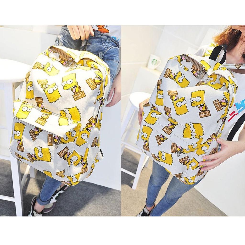 Buy College Wind Style Women's Backpacks Canvas Cartoon Cute Printed ...