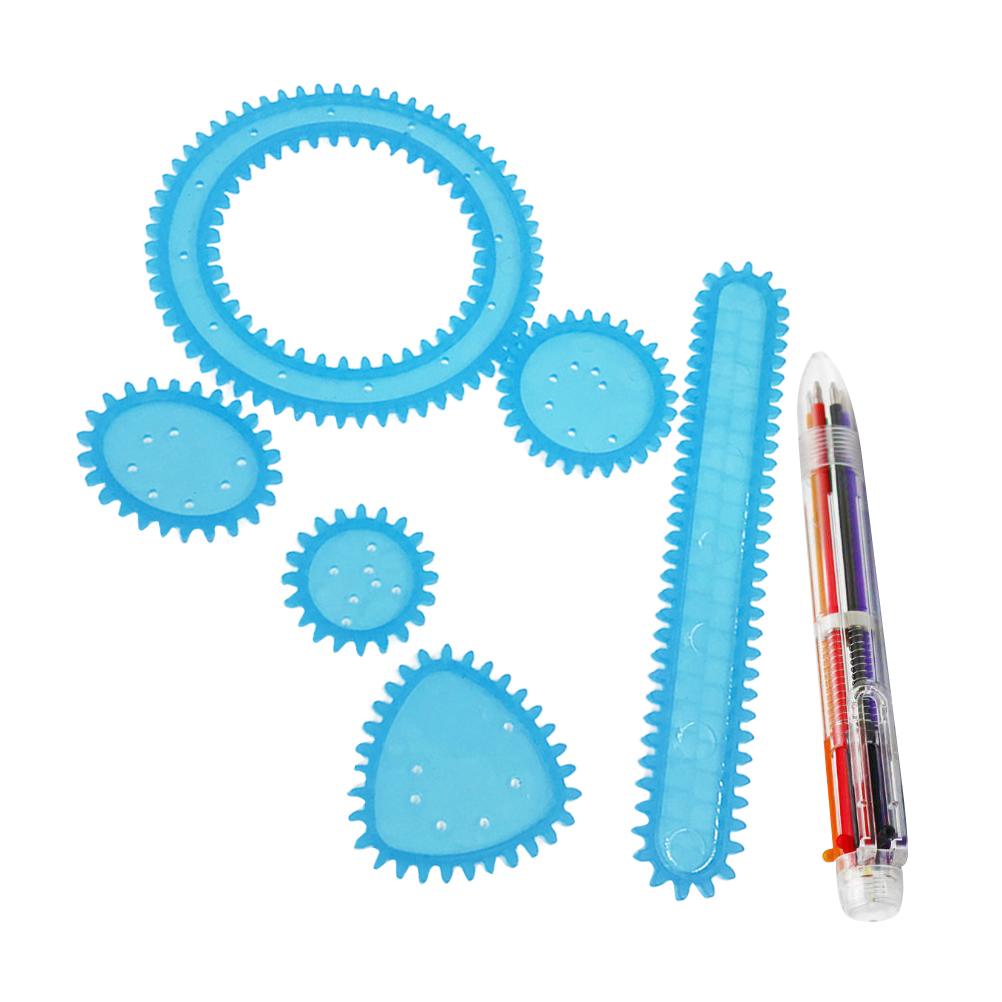 7Pcs Students Drawing Ruler Kids Painting Template Students Stationery ...