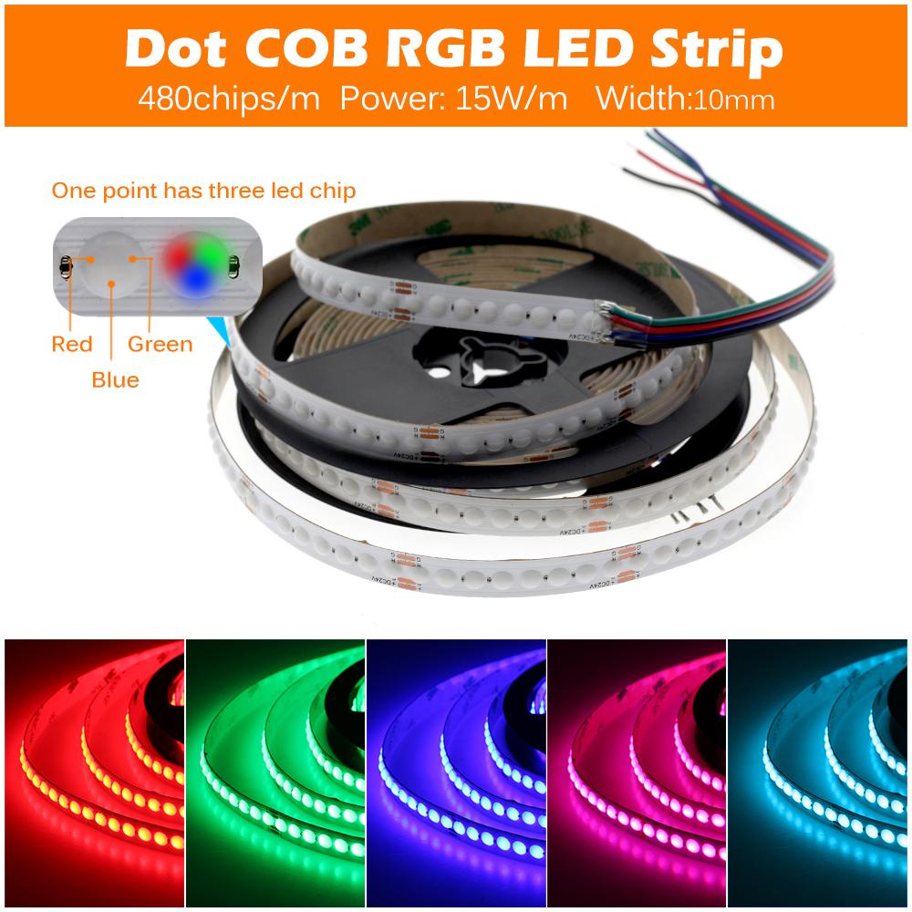 Dot COB LED Strip Light DC 12V 24V High Density COB Chip LED Lights ...