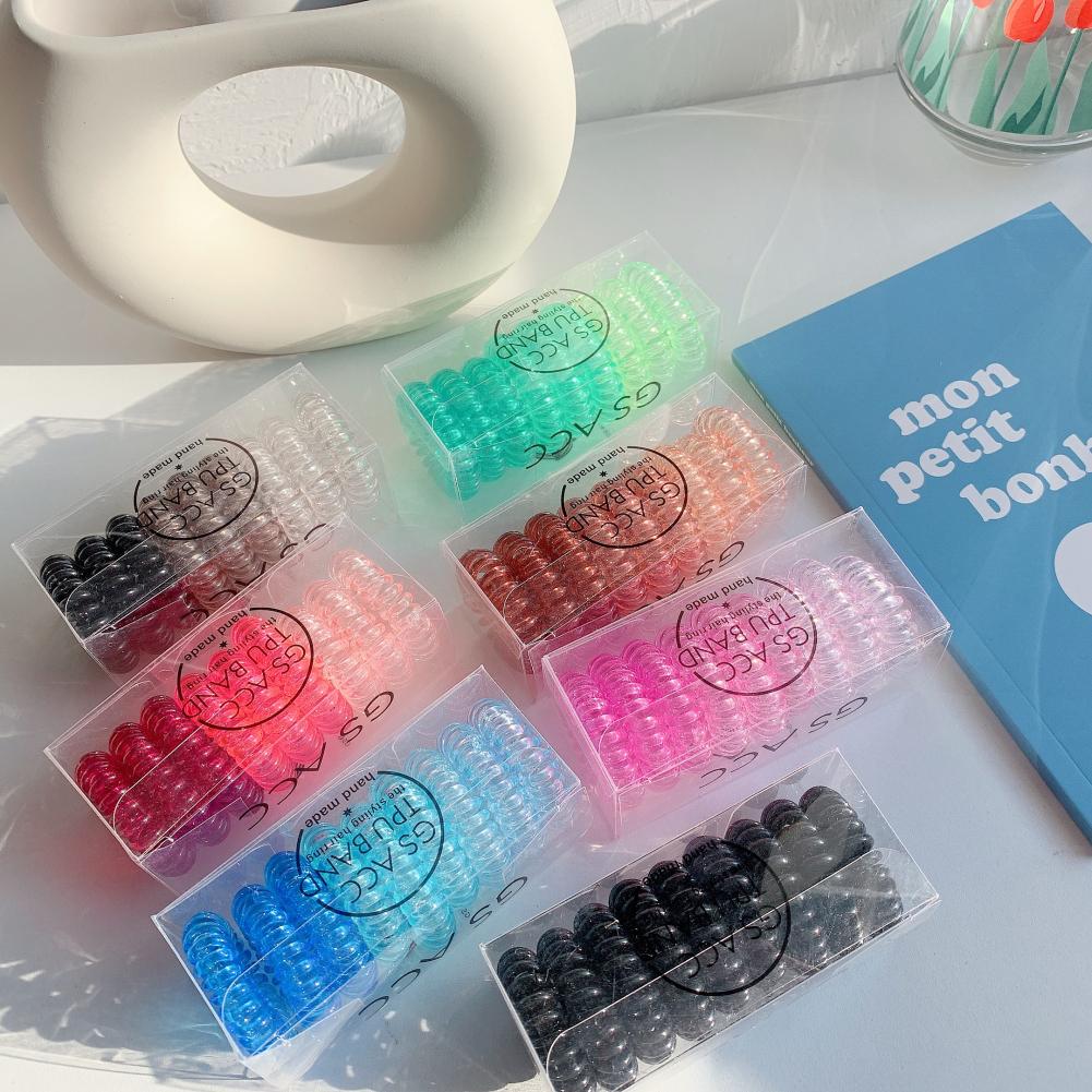 Buy 9 Pcs Telephone Wire Head Rope Hair Ring Gradient Color Small Fresh ...