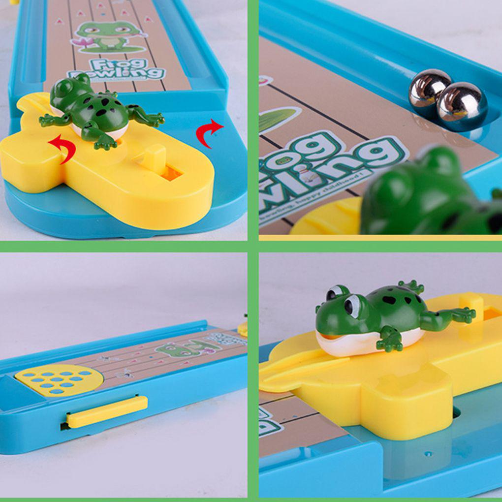 Buy Indoor Desktop Bowling Game Mini Finger Catapult Frog Bowling Table ...