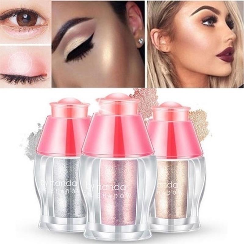 1Pcs Silky Glitter Powder Highlighter Rose Gold Silver Eyeshadow ...
