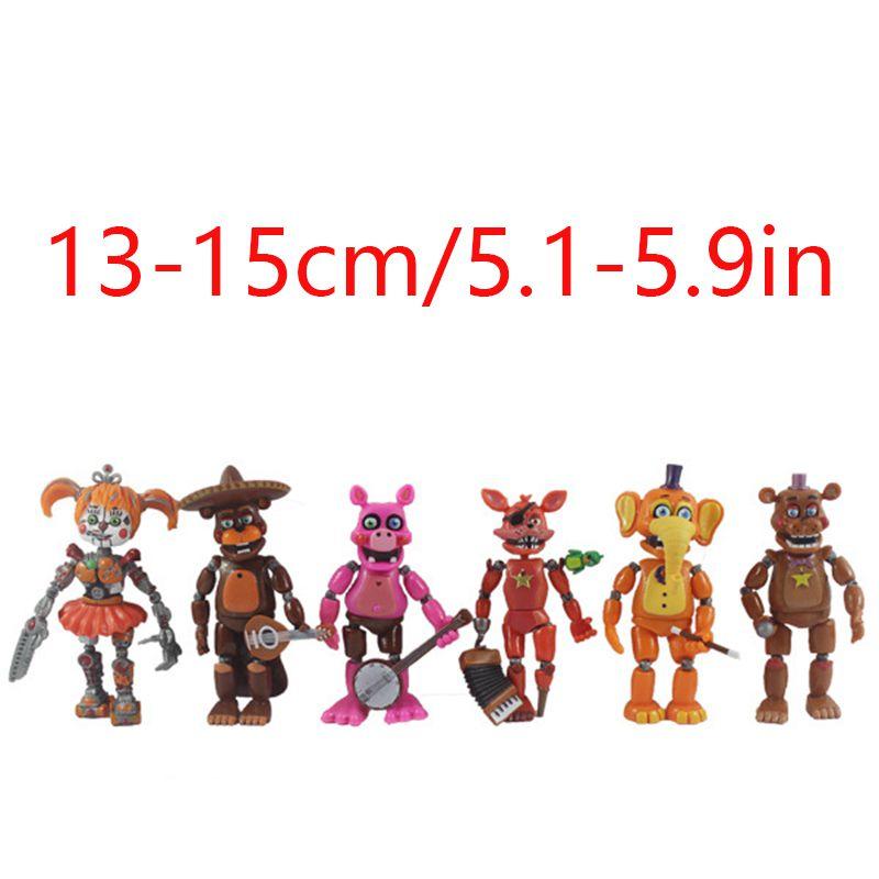 Buy 6Pcs/set FNAF Five Nights Midnight Toy Bear Simulator Ver Foxy ...