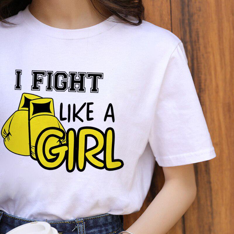 Buy Feminist Harajuku T-shirt Women Girl Power Graphic Funny at ...