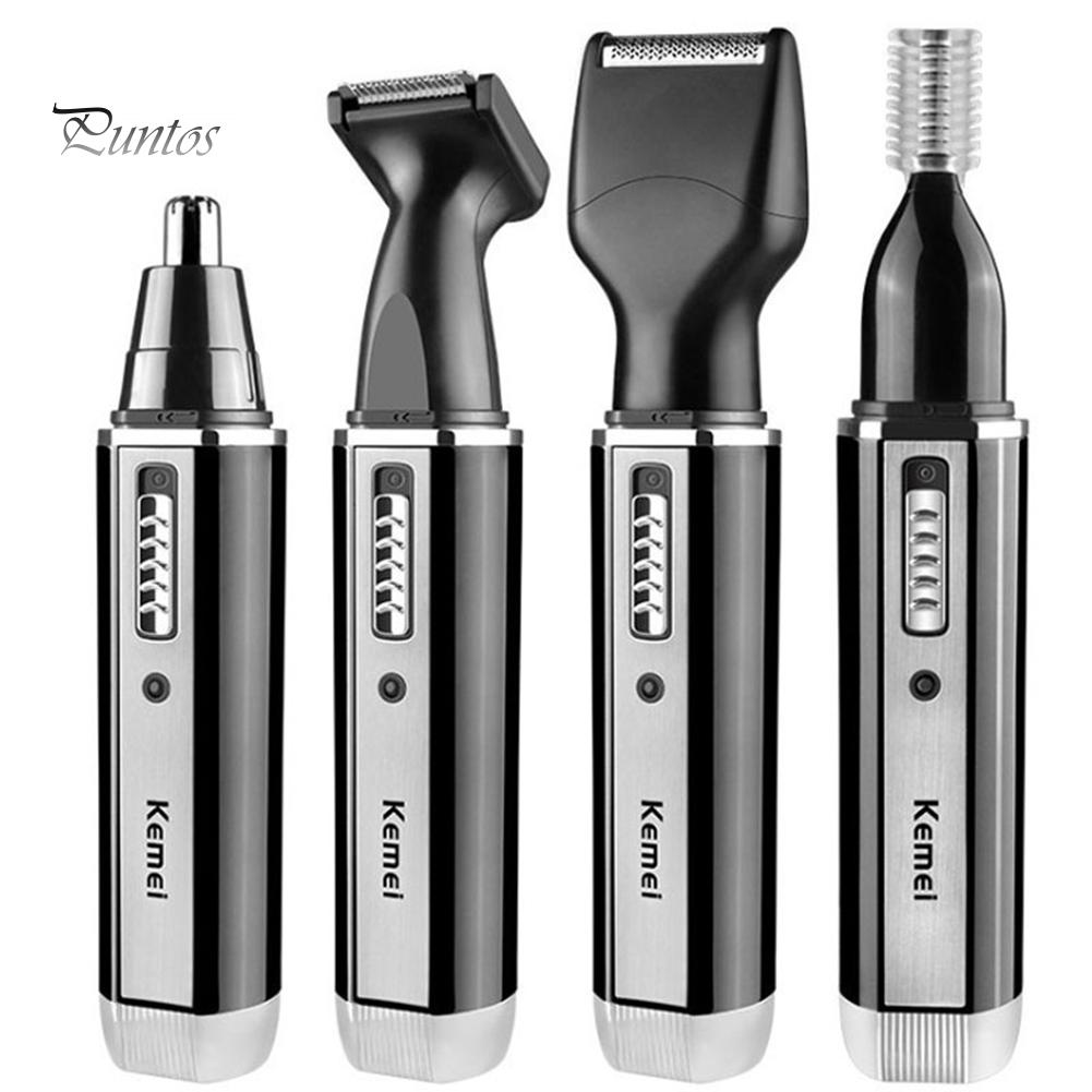 Buy Puntos 4Pcs Rechargeable Electric Beard Shaver Nasal Hair Earlock ...
