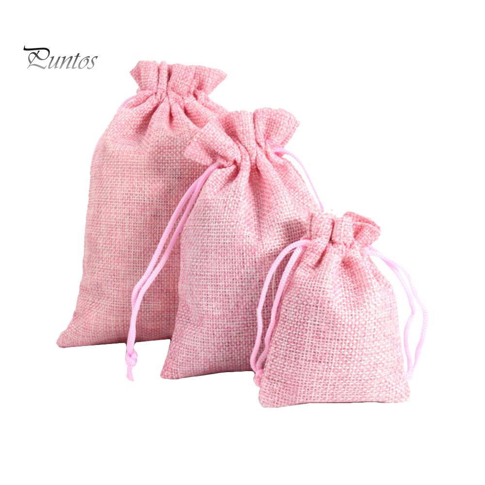 Buy Puntos 3Pcs/Set Drawstring Sachet Bag Beads Bracelet Jewelry Linen ...