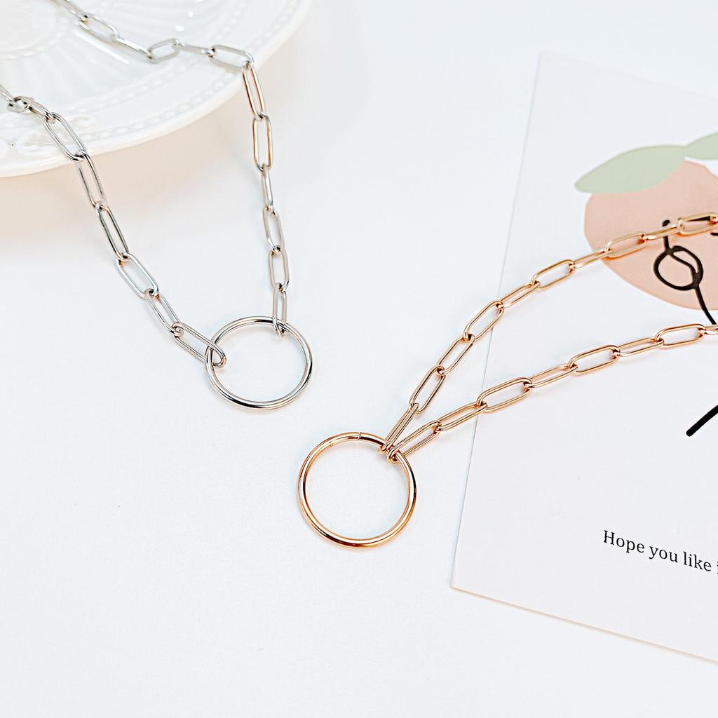 Buy HHNN Necklace Round Open Circle Pendent Hollow Hoop Shape Necklace ...