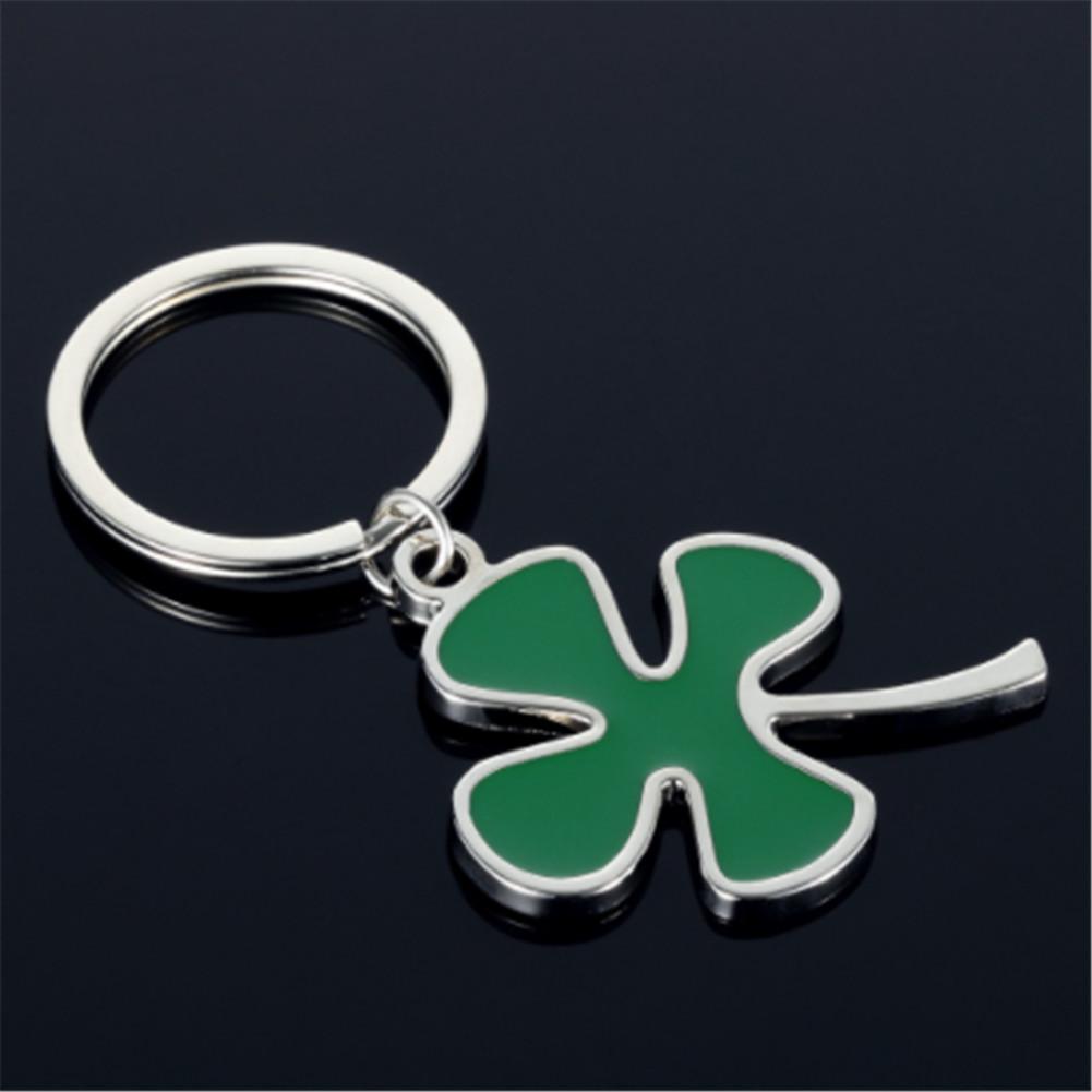 Lucky Four Leaf Clover Keychain Metal Keyrings Green Shamrock uygun ...