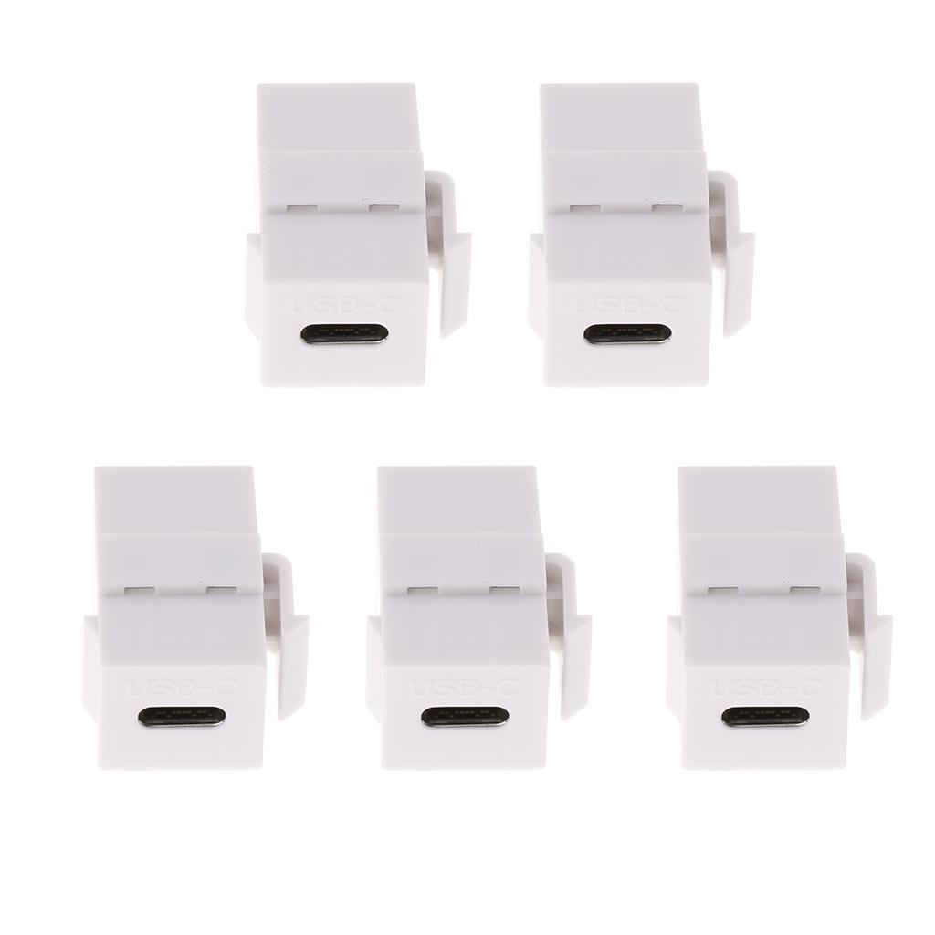 USB C Type Connector Keystone Jack for Wall Plate Outlet Panel White ...