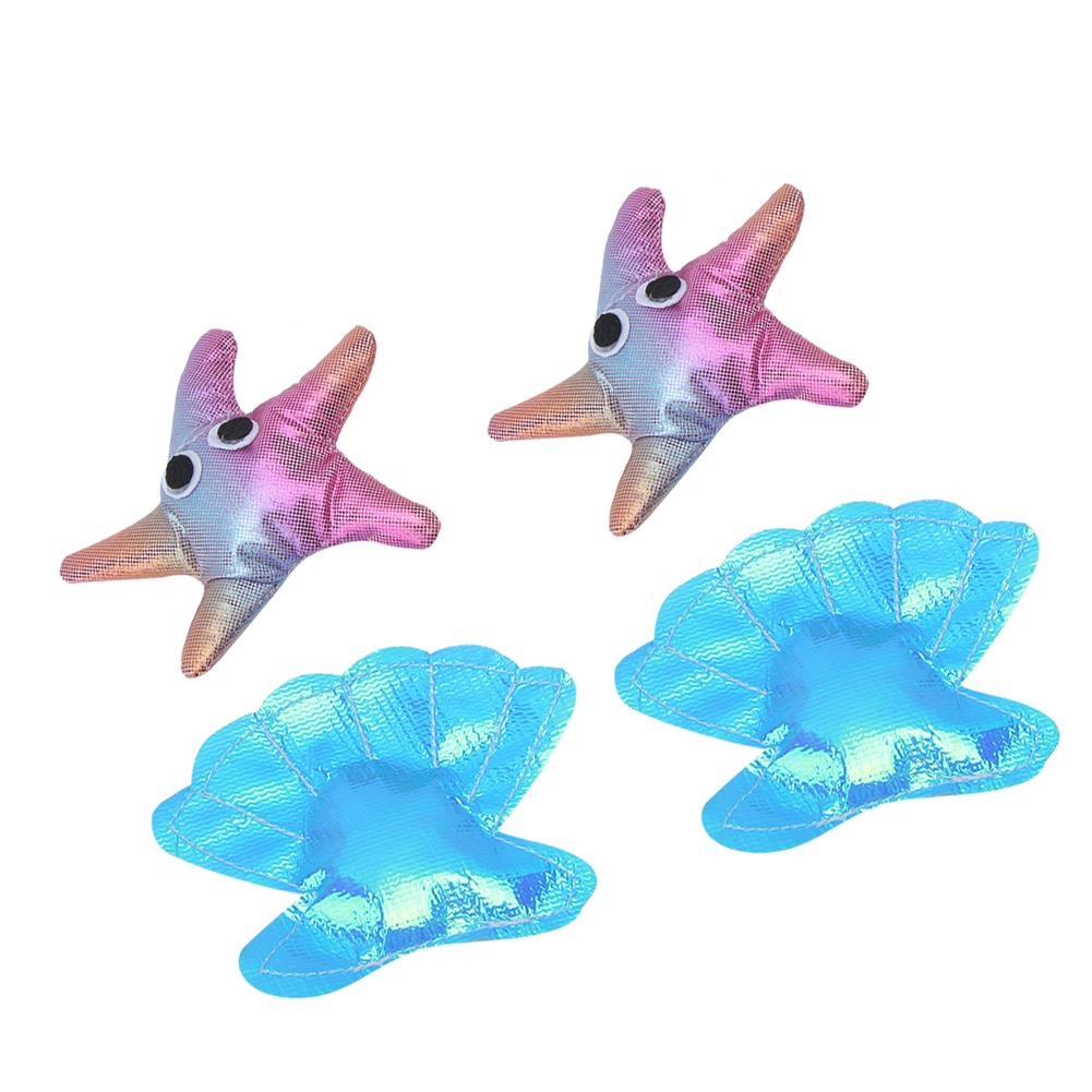 4Pcs Pet Cat Cloth Toy Cute Starfish Seashell Shape Grinding Claws ...