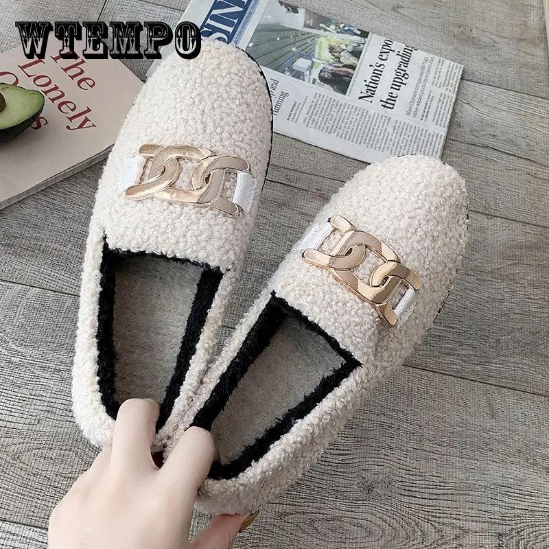 Buy Plus Velvet Thick Plush Shoes Women Korean Version of All-match One ...