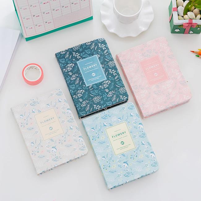 Vintage Flower Schedule Yearly Diary Weekly Monthly Daily Planner ...